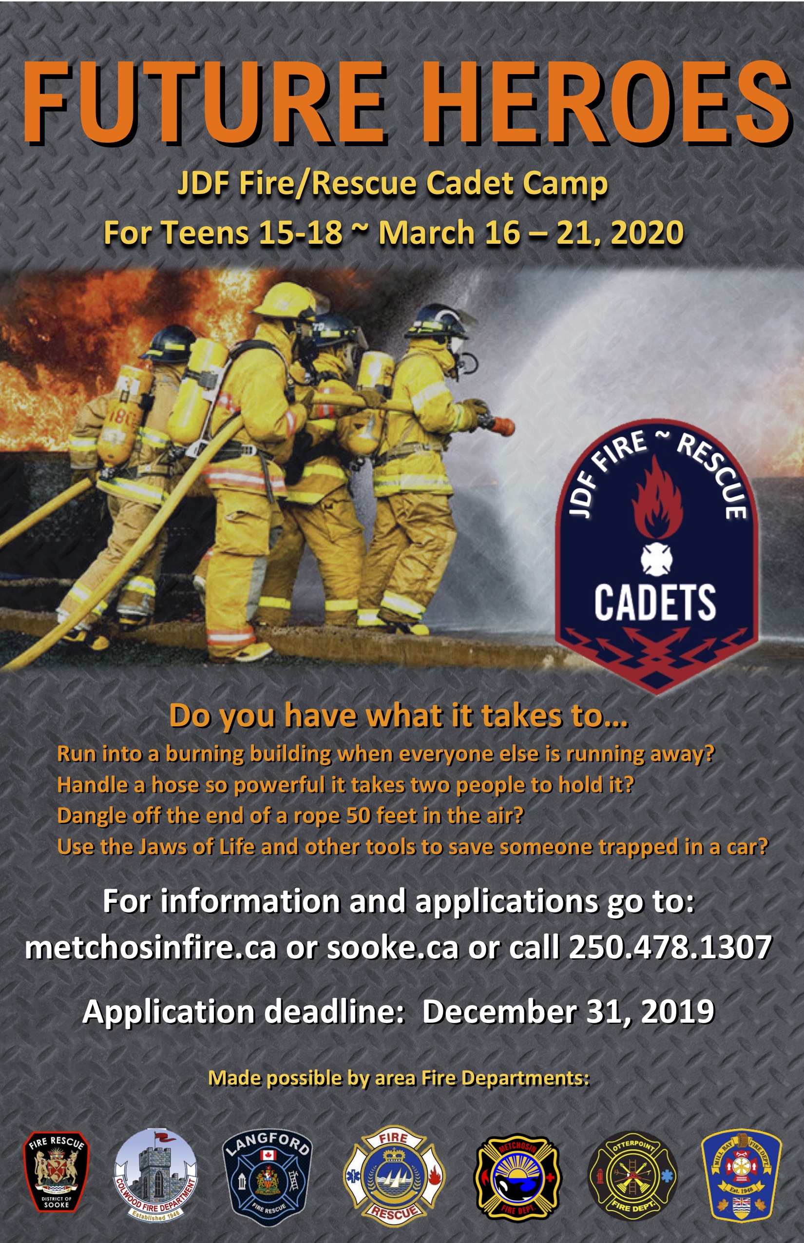 CADET CAMP POSTER | Metchosin Fire Department